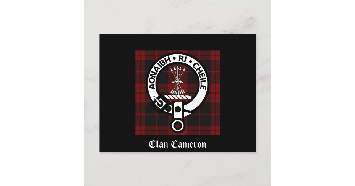 Clan Cameron Crest & Tartan Postcard | Zazzle