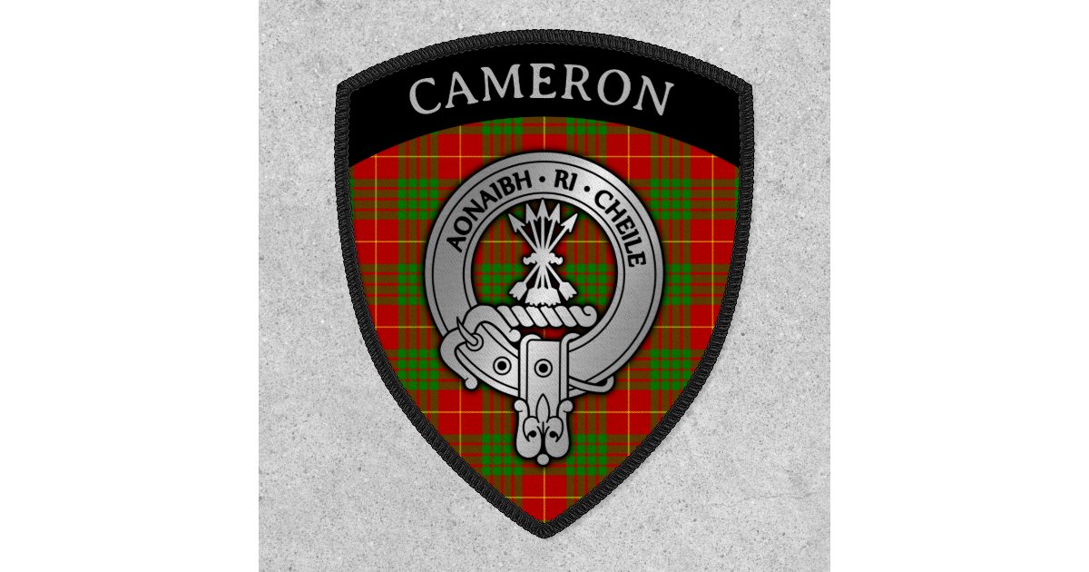 Clan Cameron Crest & Tartan Shield Patch | Zazzle