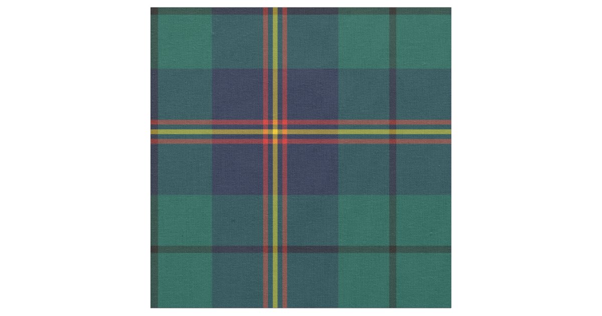 Clan Carmichael Tartan Green Plaid Fabric | Zazzle