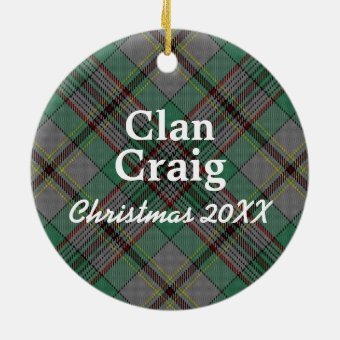 Clan Craig Scottish Tartan Ceramic Ornament | Zazzle