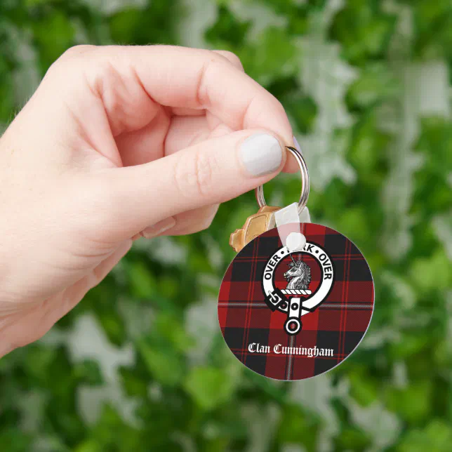 Clan Cunningham Badge & Tartan Keychain | Zazzle