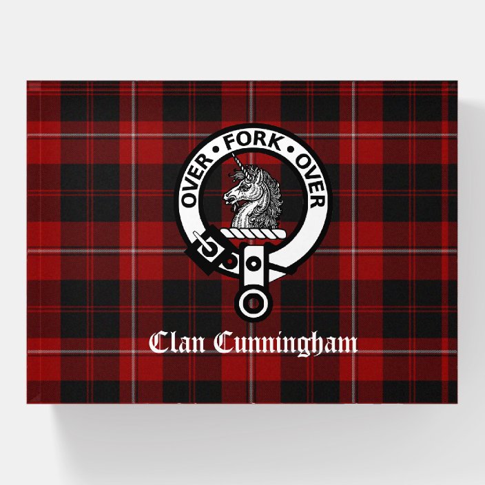 Clan Cunningham Crest Badge & Tartan Paperweight | Zazzle.com
