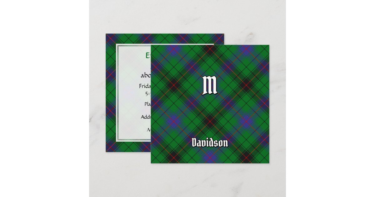 Clan Davidson Tartan Invitation | Zazzle