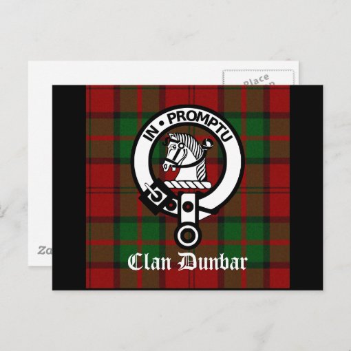 Clan Dunbar Tartan & Crest Badge Postcard | Zazzle