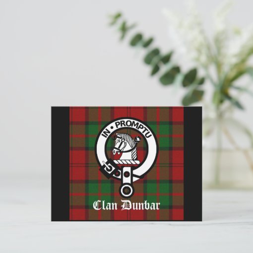 Clan Dunbar Tartan & Crest Badge Postcard | Zazzle