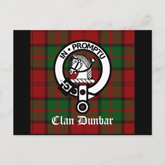 Clan Dunbar Tartan & Crest Badge Postcard | Zazzle.com
