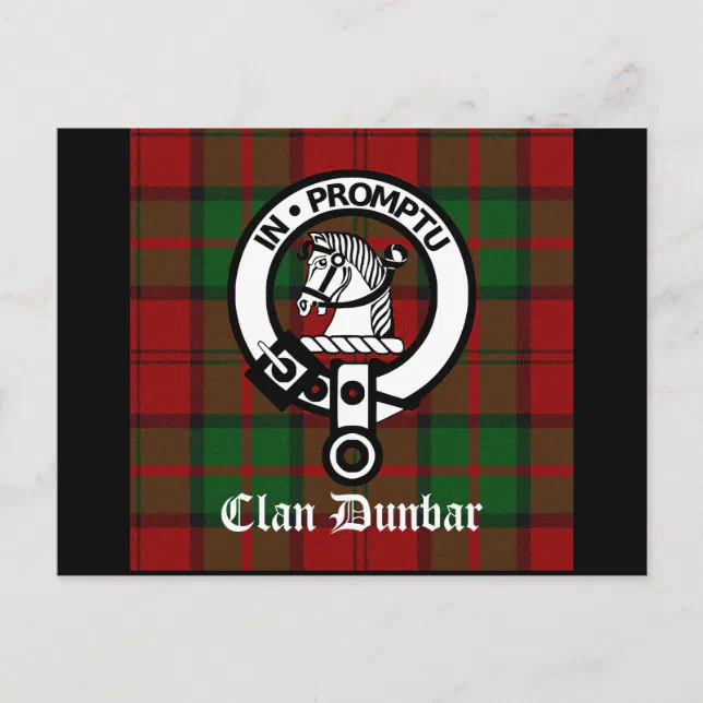Clan Dunbar Tartan & Crest Badge Postcard | Zazzle