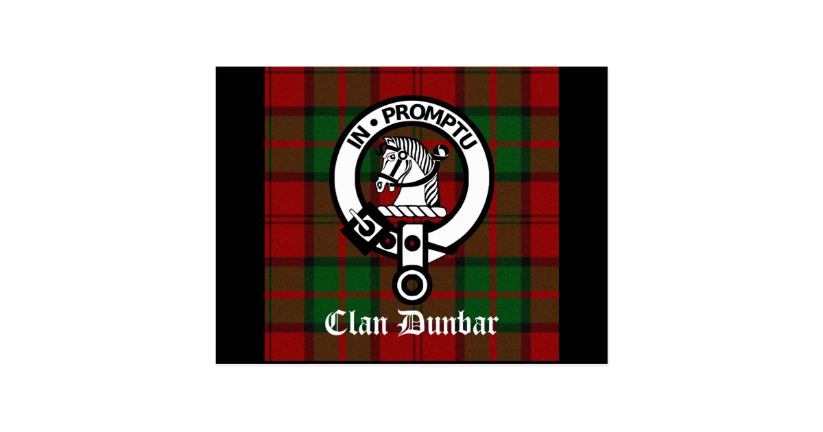 Clan Dunbar Tartan & Crest Badge Postcard | Zazzle.com