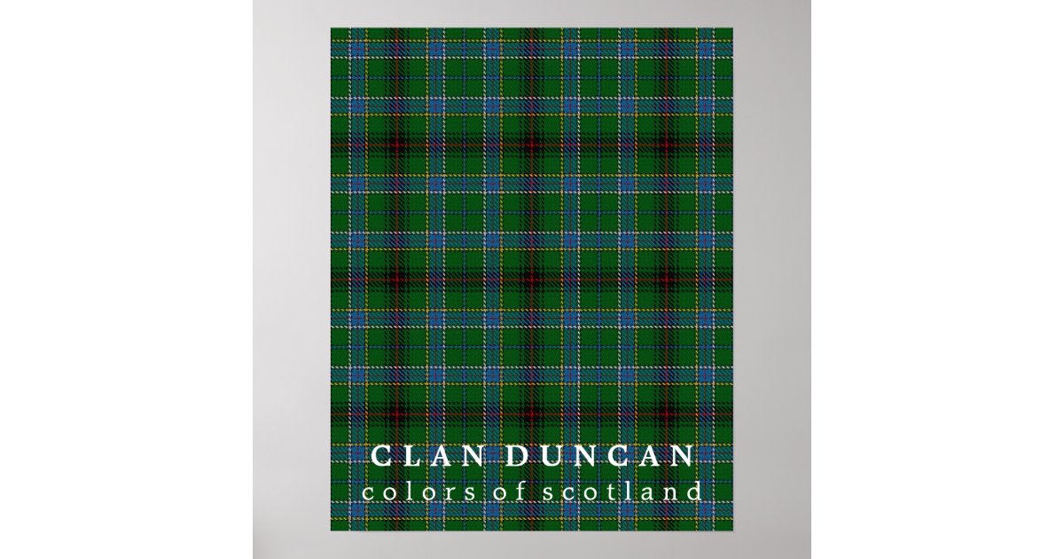 Clan Duncan Colors of Scotland Tartan Poster | Zazzle