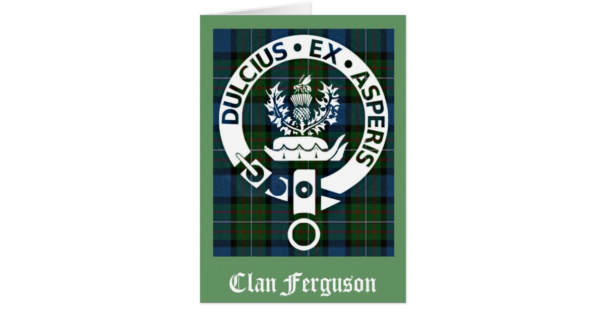 Clan Ferguson Crest Tartan Greeting Card | Zazzle