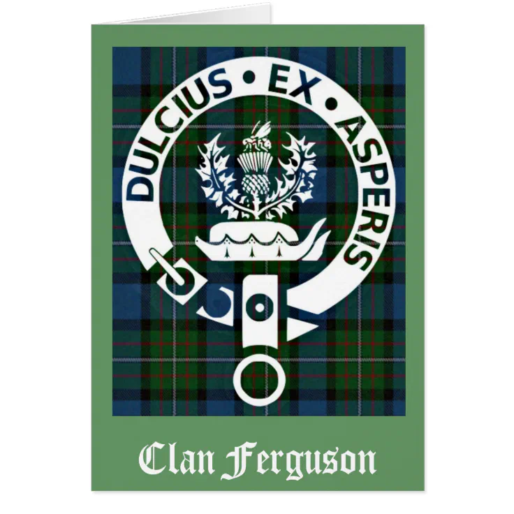 Clan Ferguson Crest Tartan Greeting Card | Zazzle