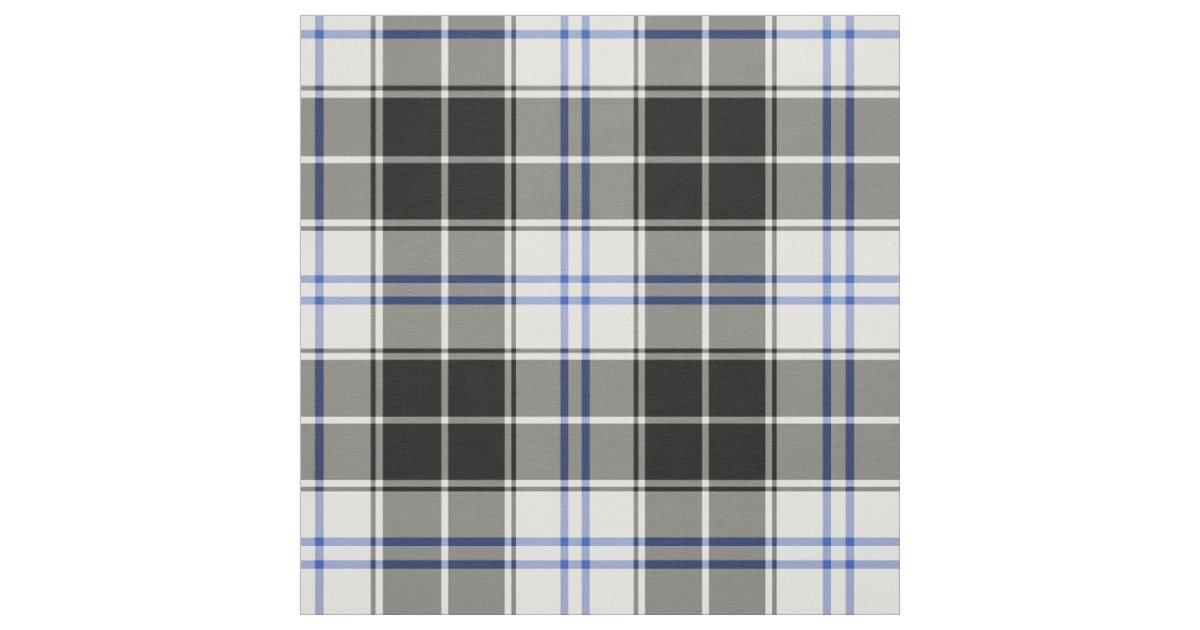 Clan Forbes Dress Tartan Black and White Plaid Fabric | Zazzle