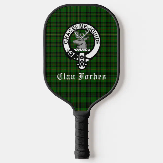 Clan Forbes Tartan and Crest Badge Pickleball Paddle | Zazzle