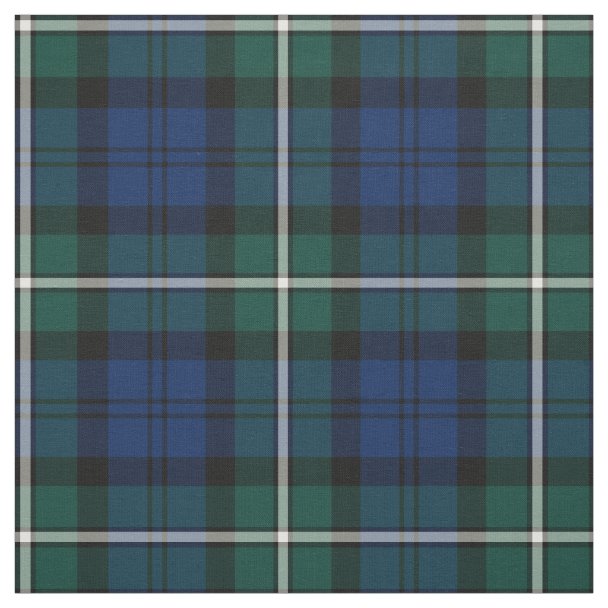 Clan Forbes Dress Tartan Black and White Plaid Fabric | Zazzle