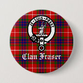 Clan Fraser Crest Badge and Tartan Button | Zazzle
