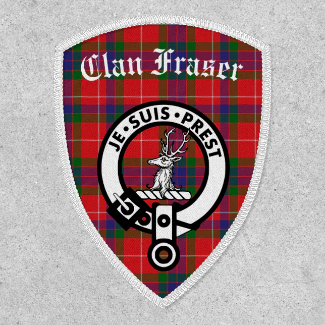 Clan Fraser Crest Badge & Tartan Iron On Patch | Zazzle