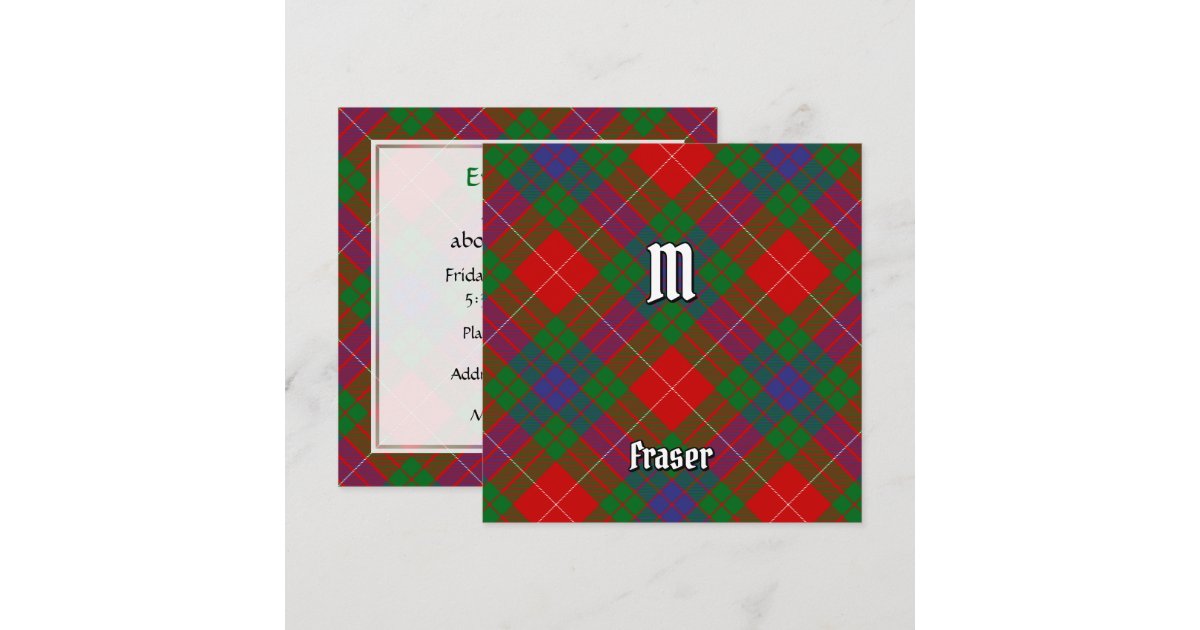 Clan Fraser Tartan Invitation | Zazzle
