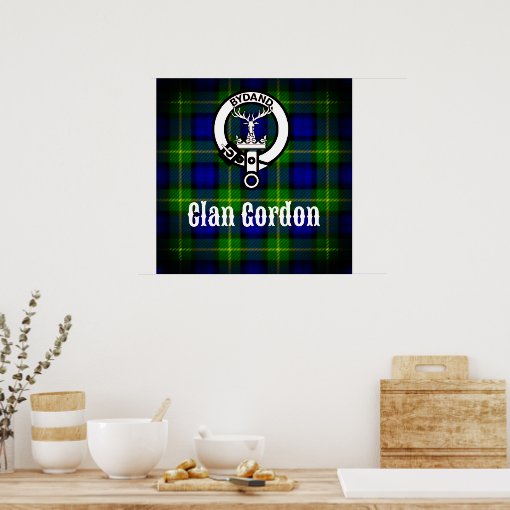 Clan Gordon Crest and Tartan Poster | Zazzle