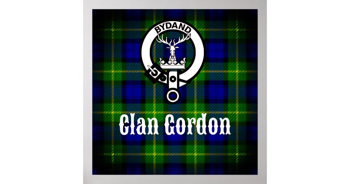 Clan Gordon Crest and Tartan Poster | Zazzle
