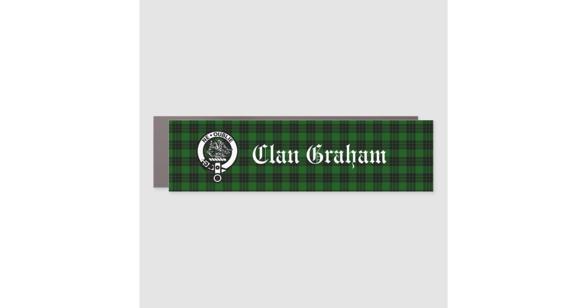 Clan Graham Crest Badge and Tartan Car Magnet | Zazzle