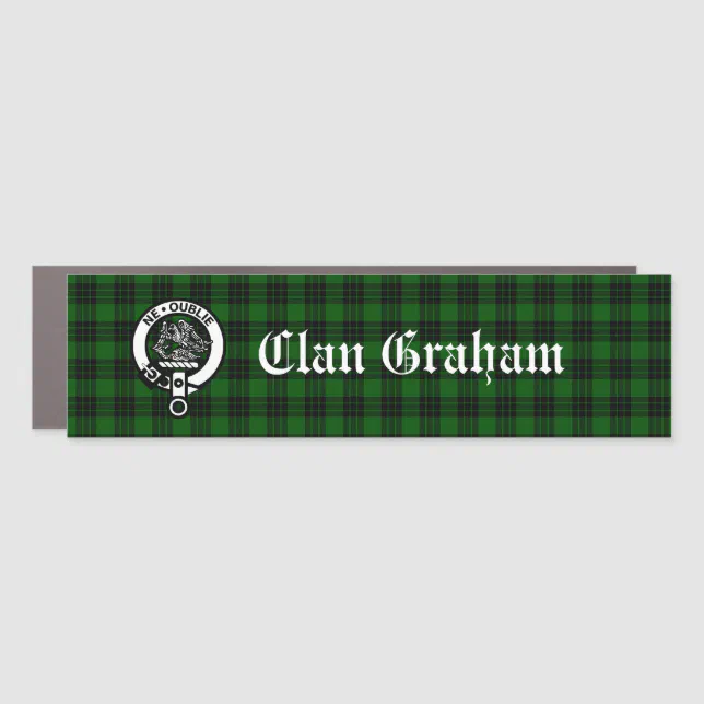 Clan Graham Crest Badge and Tartan Car Magnet | Zazzle