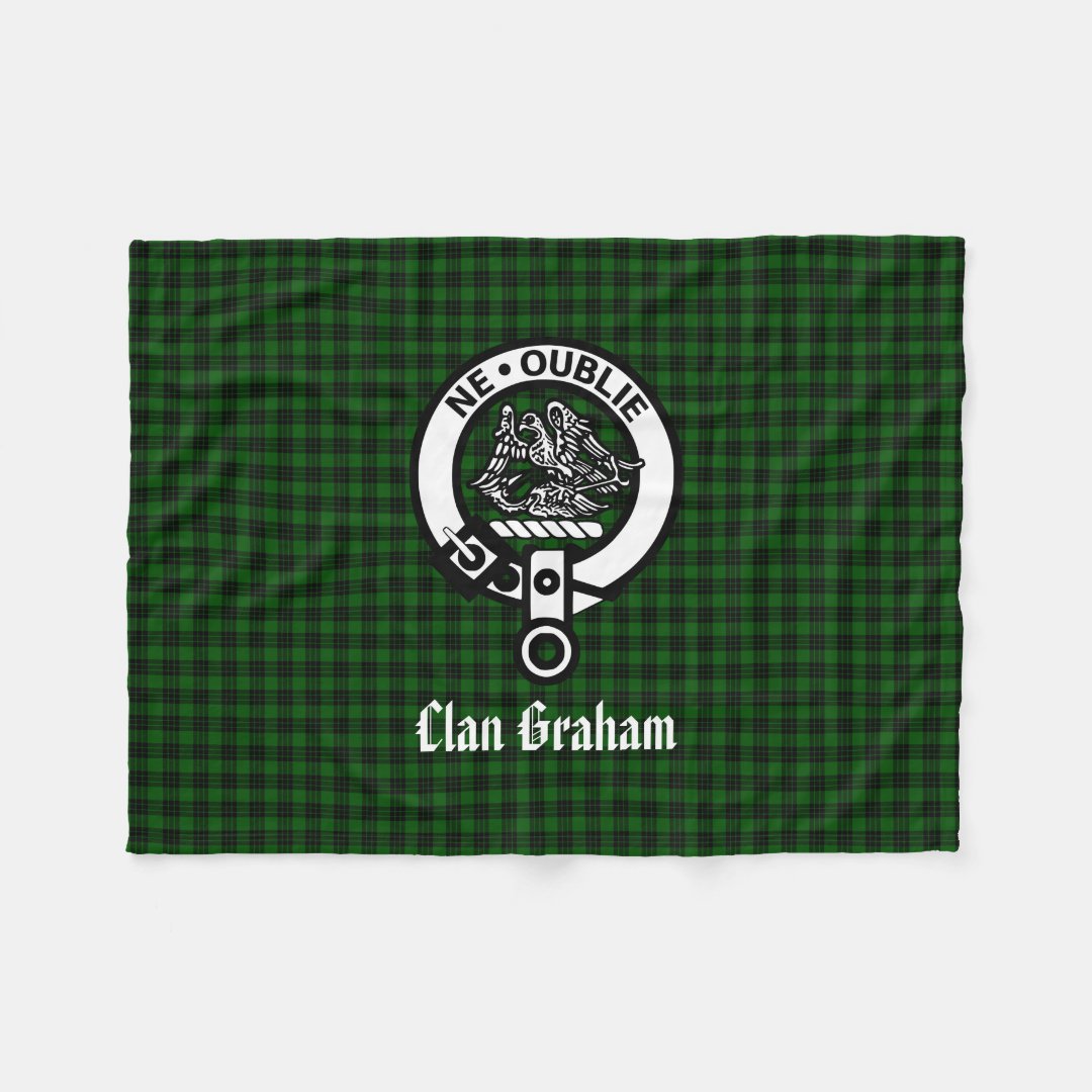Clan Graham Crest Badge and Tartan Fleece Blanket | Zazzle