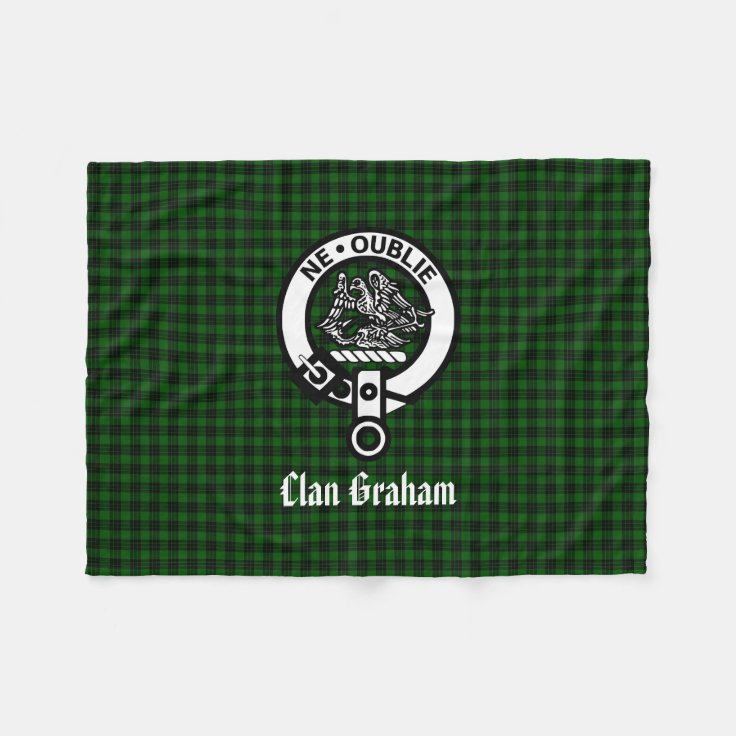 Clan Graham Crest Badge and Tartan Fleece Blanket | Zazzle