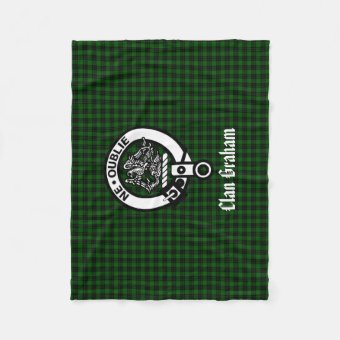 Clan Graham Crest Badge and Tartan Fleece Blanket | Zazzle