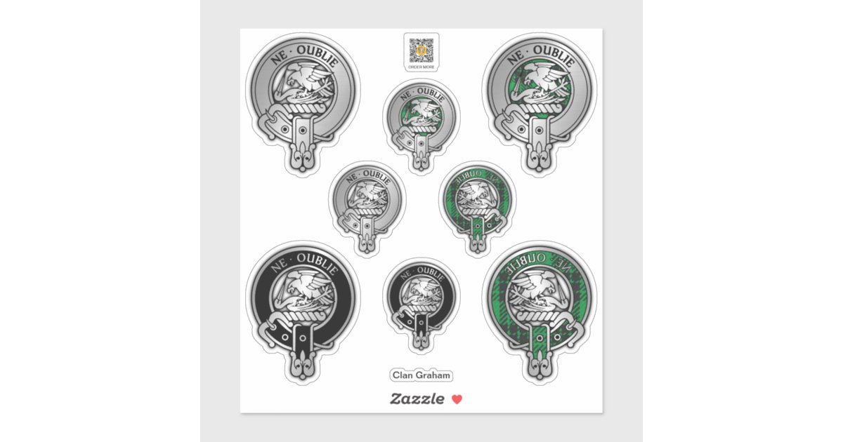 Clan Graham Crest & Tartan Sticker | Zazzle