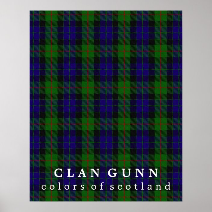 Clan Gunn Colors of Scotland Tartan Poster | Zazzle