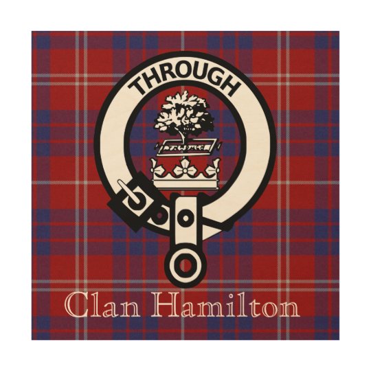 Clan Hamilton Tartan and Crest Badge Wood Canvas | Zazzle.com