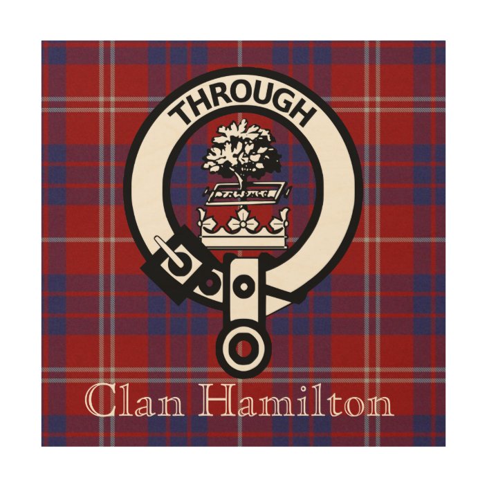Clan Hamilton Tartan and Crest Badge Wood Canvas | Zazzle.com