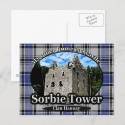 Clan Hannay Tartan Sorbie Tower Scotland Postcard | Zazzle