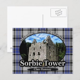 Clan Hannay Tartan Sorbie Tower Scotland Postcard | Zazzle