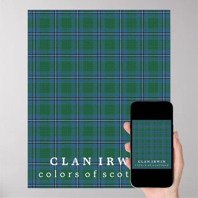 Clan Irwin Colors of Scotland Tartan Poster | Zazzle