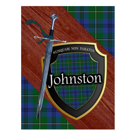 Clan Johnstone Johnston Tartan Sword & Shield Postcard | Zazzle.com