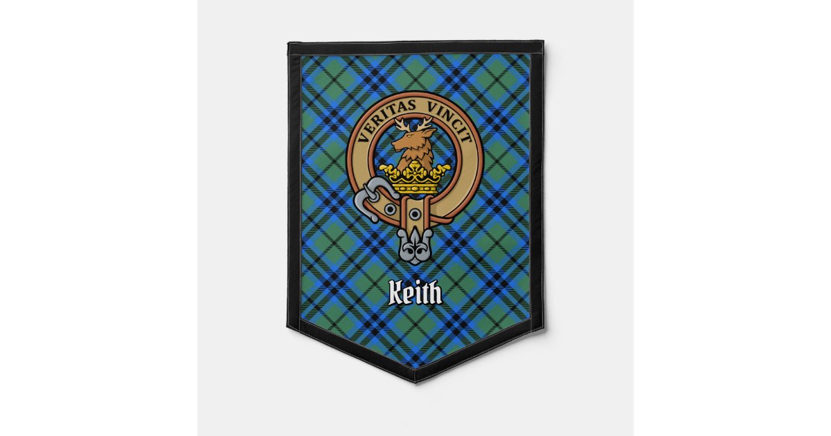 Clan Keith Crest over Tartan Pennant | Zazzle
