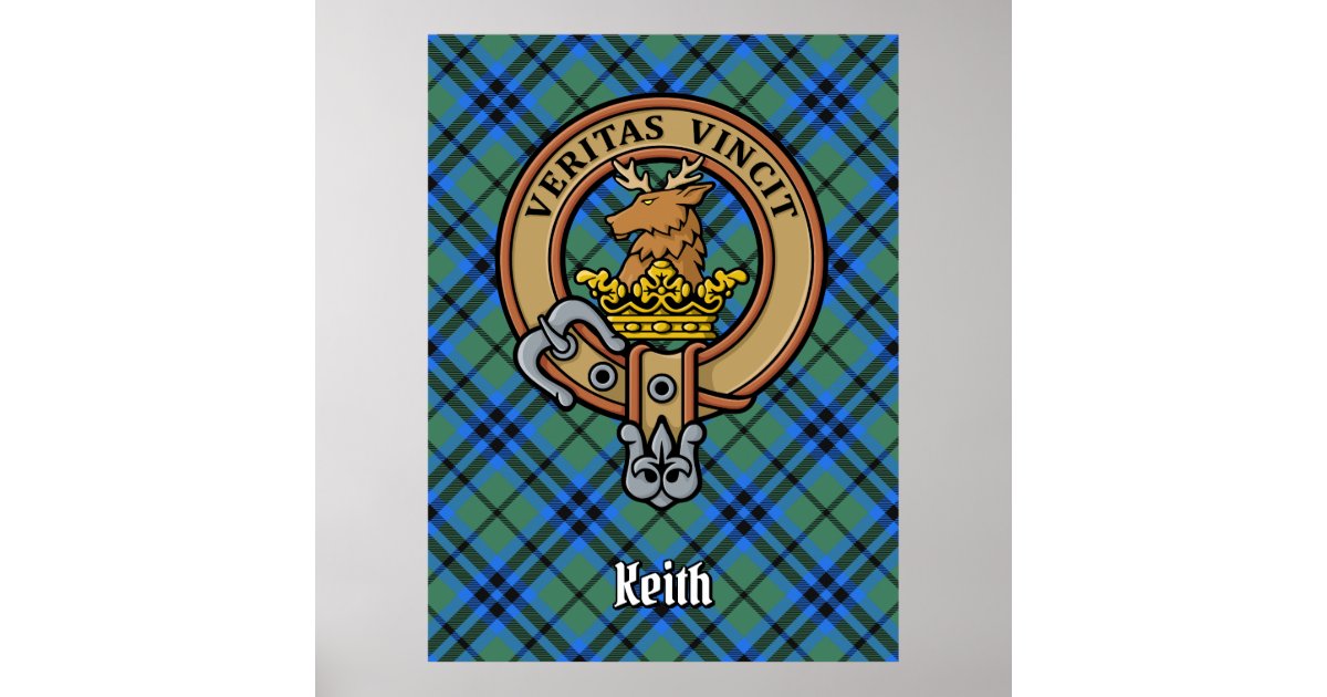 Clan Keith Crest over Tartan Poster | Zazzle