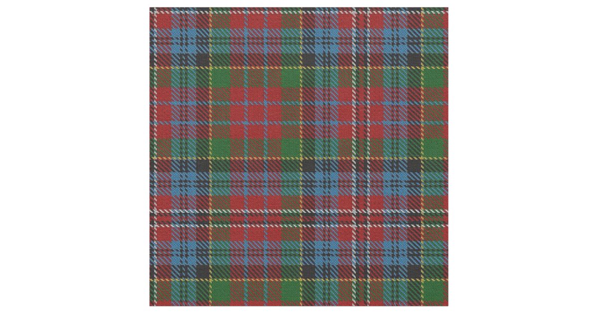 Clan Kidd Red Green Blue Scottish Tartan Plaid Fabric | Zazzle