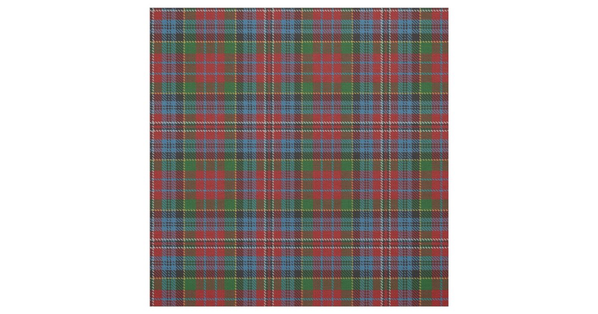 Clan Kidd Red Green Blue Scottish Tartan Plaid Fabric | Zazzle