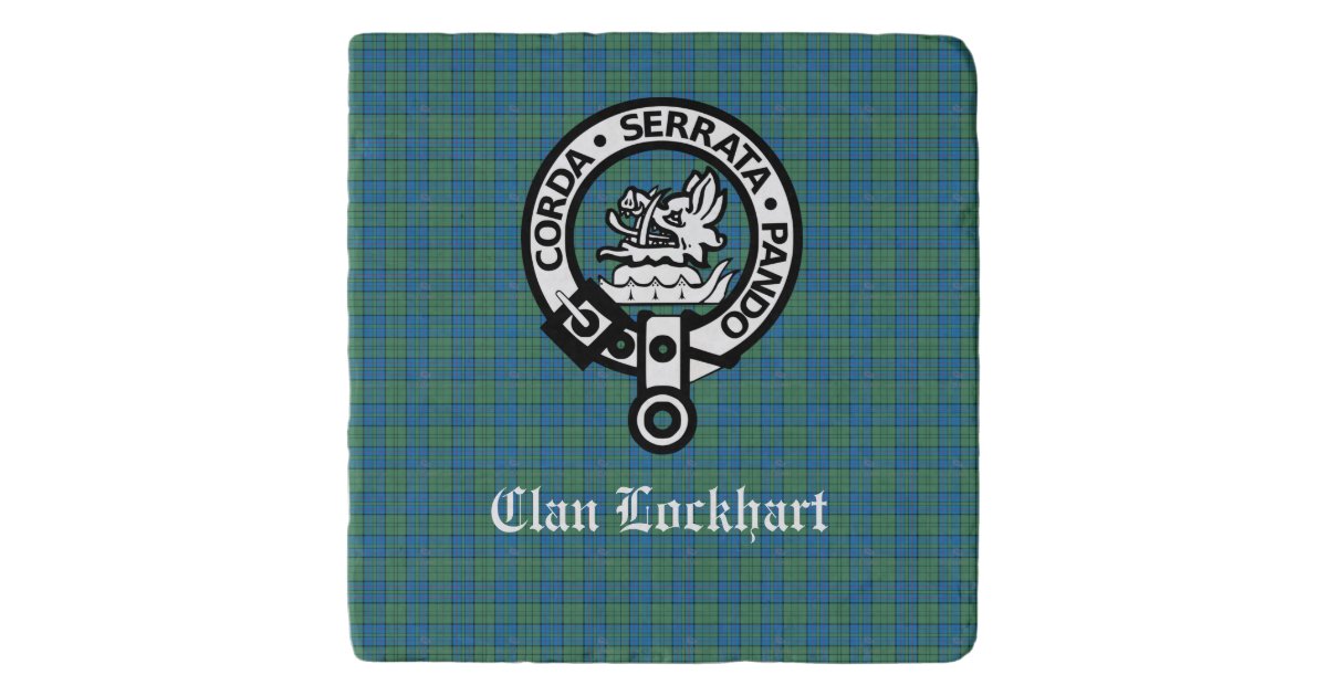 Clan Lockhart Crest Badge & Tartan Trivet | Zazzle
