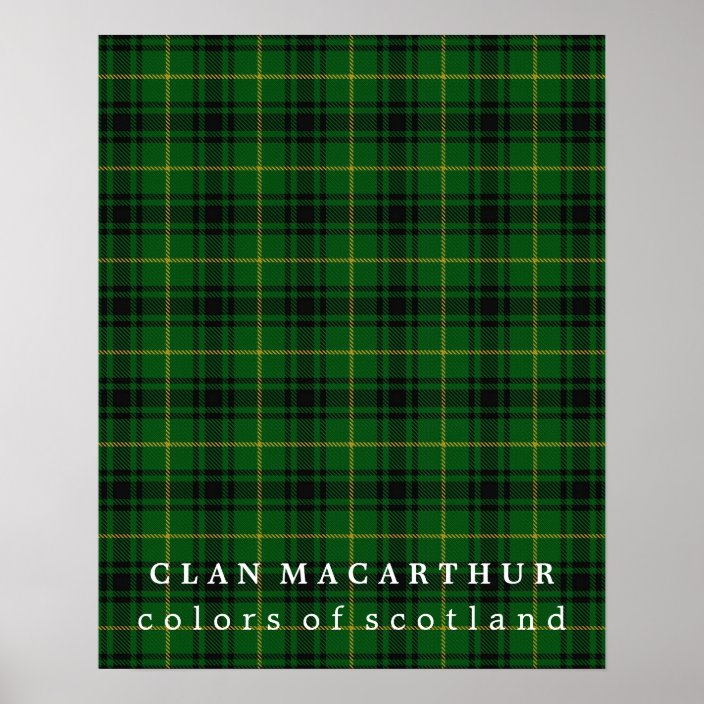 Clan MacArthur Colors of Scotland Tartan Poster | Zazzle.com