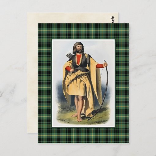 Clan MacArthur Vintage Illustration Tartan Frame Postcard | Zazzle
