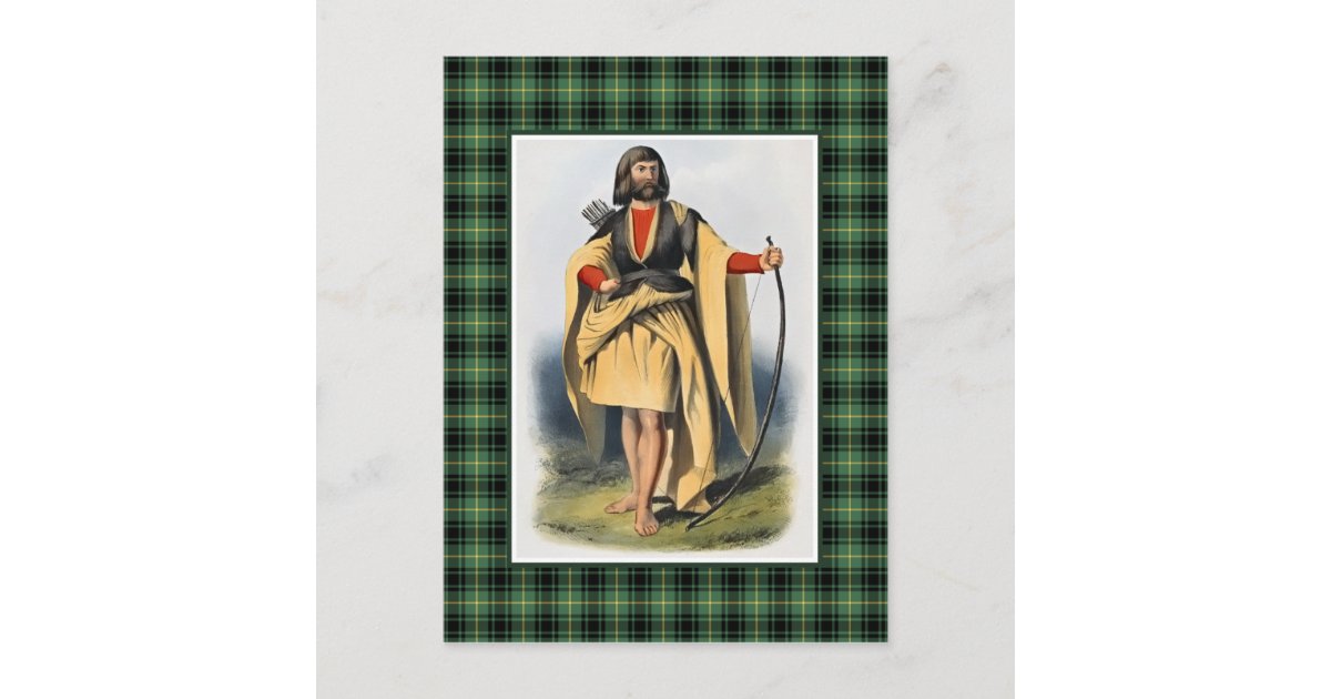 Clan MacArthur Vintage Illustration Tartan Frame Postcard | Zazzle