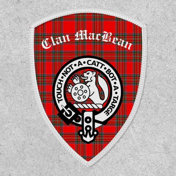 Clan MacBean Crest Badge & Tartan Iron On Patch | Zazzle.com