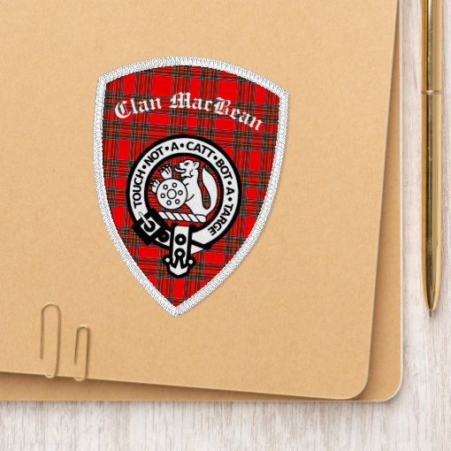 Clan MacBean Crest Badge & Tartan Iron On Patch | Zazzle