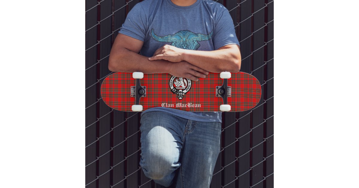 Clan MacBean Crest Badge & Tartan Skateboard | Zazzle