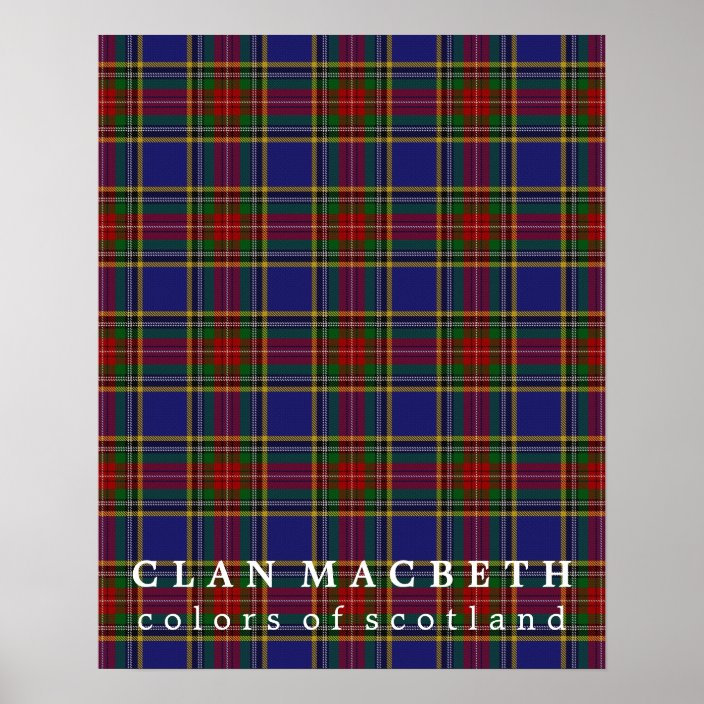 Clan MacBeth Colors of Scotland Tartan Poster | Zazzle.com