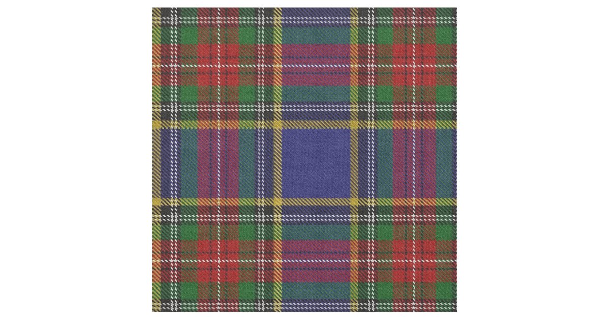 Clan MacBeth Scottish Tartan Plaid Fabric | Zazzle