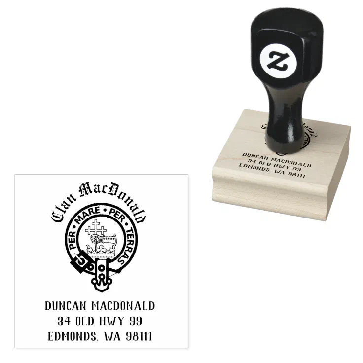 Clan MacDonald Crest Badge Customizable Rubber Stamp | Zazzle